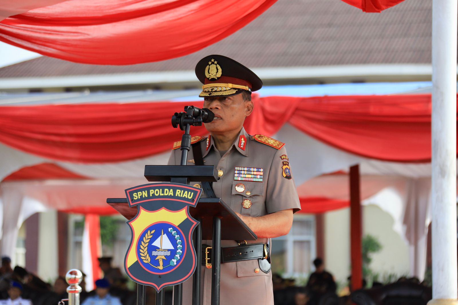 Polda Riau Gelar Upacara Pembukaan Pendidikan Pembentukan Bintara Polri Gelombang Ke II Tahun ...